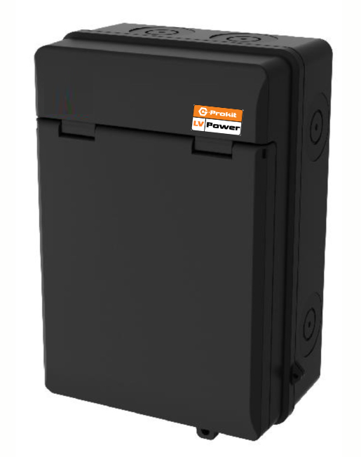 EV POWERBOX IP65 Metal, Black - 5 module IP65 Metal EV Enclosure with ...